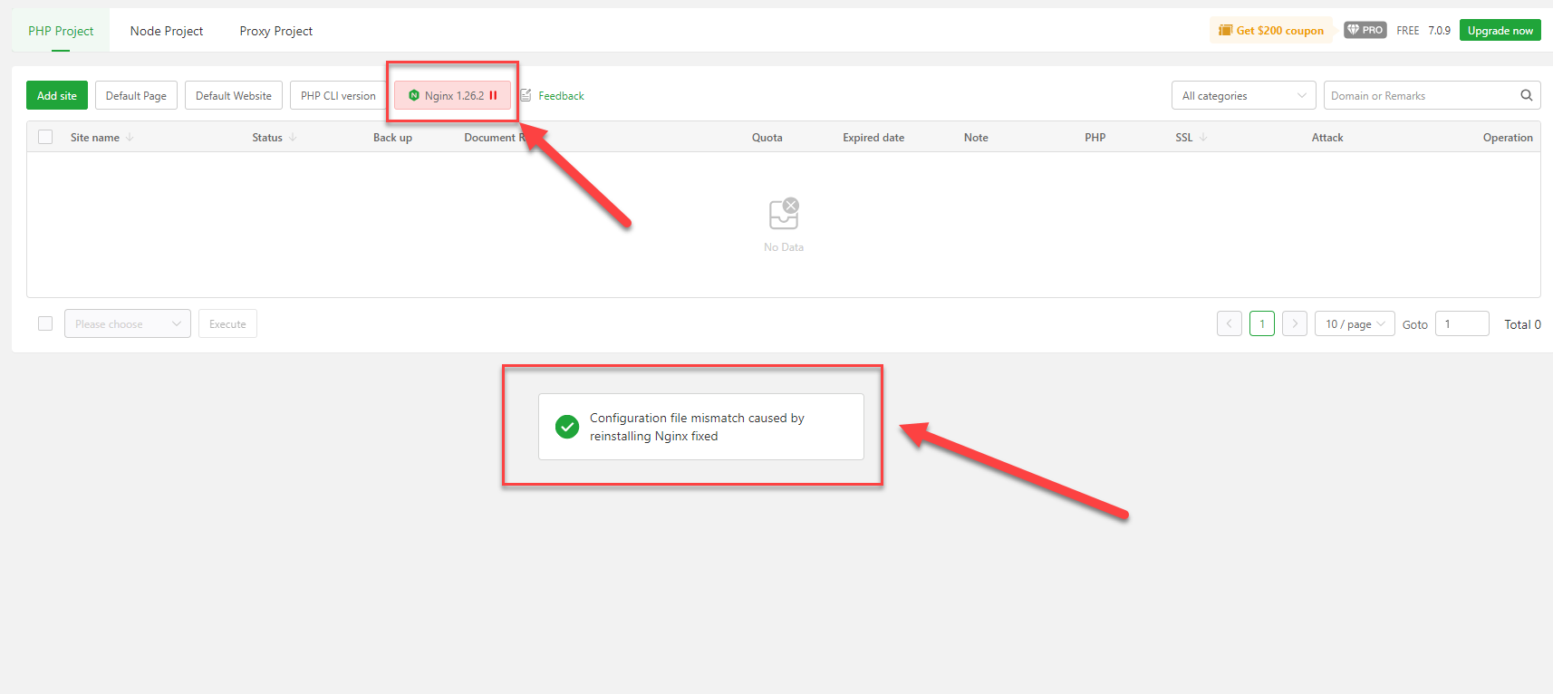 Configuration File Mismatch Caused By Reinstalling Nginx Fixed Aapanel Free Hosting Control