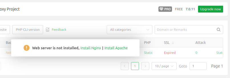 Ols Web Server Is Not Installed Aapanel Free Hosting Control Panel One Click Lamplemp