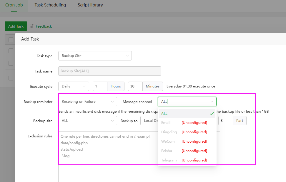 How to set up email alerts for successful or failed backups in a cron ...
