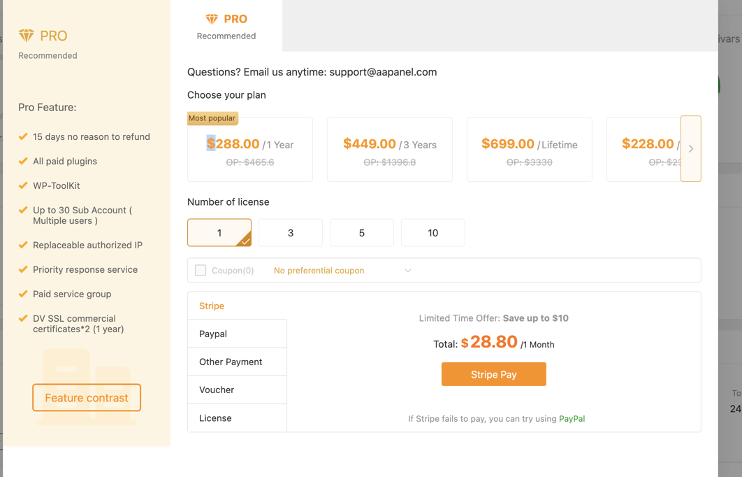 New AAPanel keep show billing popup. how i can use free version ...