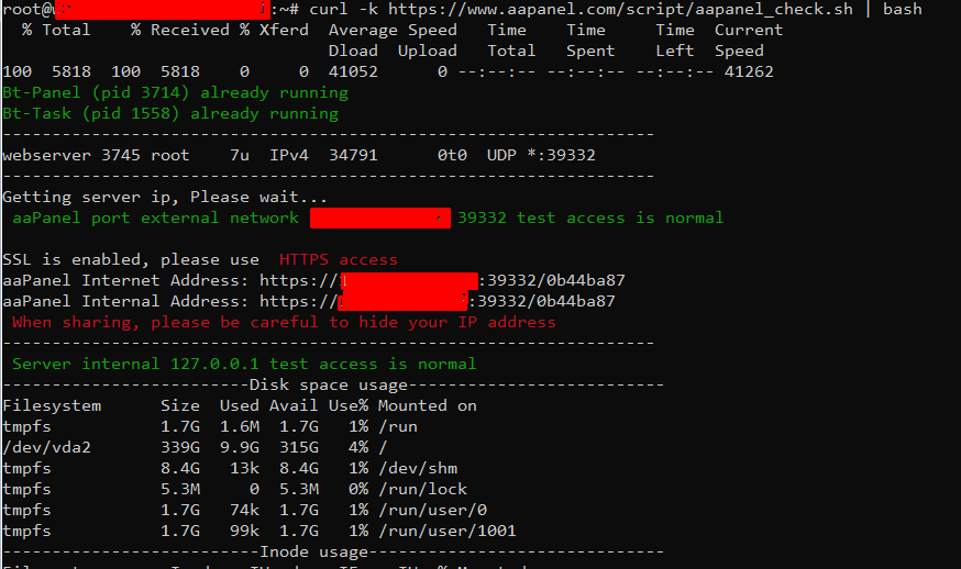 Hello! Please check for me why I can't access aapanel dashboard. - aaPanel - Free Hosting ...